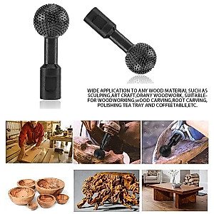 2 Pcs Sphere Rotary Burr with 5/8-11 Threads for 4 1/2 and 5 Inch Angle Grinder, Wood Carving Burrs for Carving Grinding Polishing Engraving