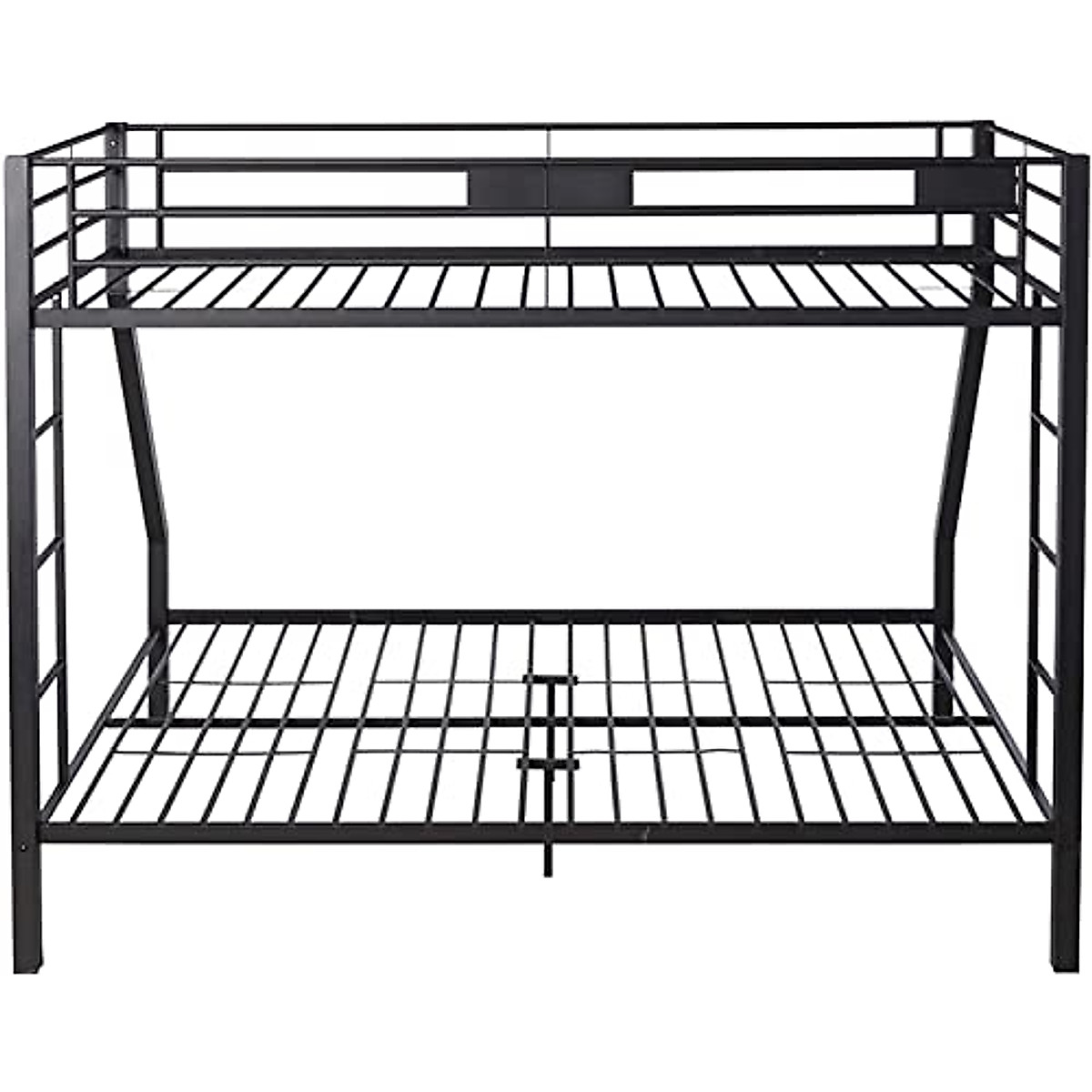 MAANYS Reinforced Version and Stronger Heavy Duty Metal Steel Queen Bunk Bed with Enhanced Ladder and Legs, Thickened Safer Bunk Queen Bed Bunk Bed Frame (Easier Assembly) (Twin XL Over Queen)