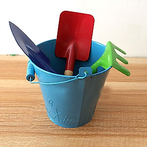 Kids Gardening Tools Set, 6PCS Gardening Tools for Kids Metal with Sturdy Wooden Handle Safe Gardening Tools 8" Children Beach Sandbox Toy