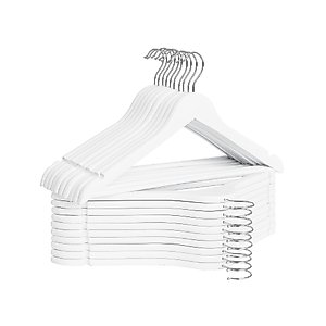 StorageWorks White Wood Hanger, Natural Wood Hangers 20 pack, White Wooden Hangers for Closet, Wooden Coat Hangers for Coats, Shirts, Bridesmaid Suits, Wedding Dress