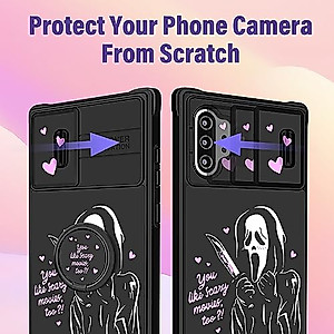 oqpa for Samsung Galaxy Note 10 Plus Phone Case Cute Cartoon Case for Galaxy Note 10 Plus for Women Girly Kawaii Funny Cover with Camera Cover+Ring Holder for Note 10+ Plus, Heart Skull