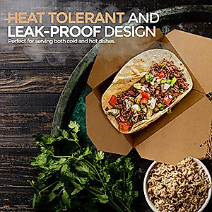 Stock Your Home Take Out Food Containers Microwaveable Kraft Brown Take Out Boxes 30 oz (50 Pack) Leak and Grease Resistant Food Containers - To Go Containers for Restaurant, Catering and Party