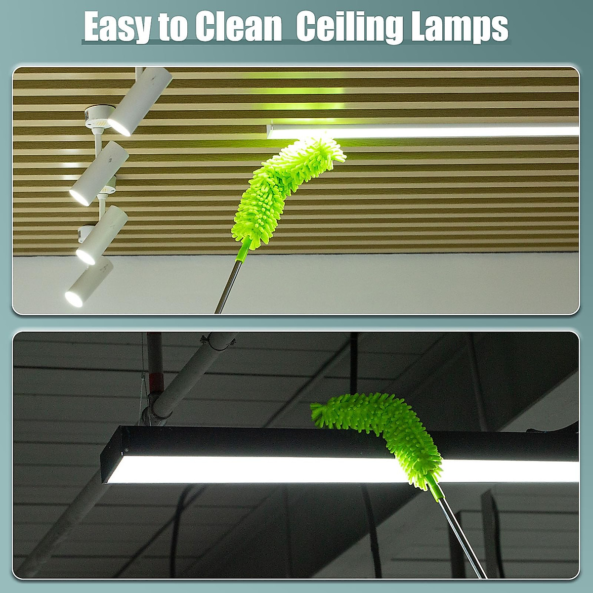 CALBEAU Dusters for Cleaning, Duster with 81 inch Extension Pole for Cleaning High Ceiling Fan, High Window, Sofa, Cobweb Duster for High Corner, 11 PCS Microfiber Duster Kit with Storage Bag