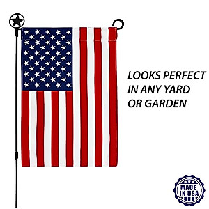 Salt and Palms American 4th of July Garden Flag Made in the USA Premium Poly Poplin Weather Resistant Double-Sided Fade Resistant Patriotic United States Stars and Stripes Perfect Decor for Outdoor Yard Porch Patio Lawn 12.5 x 19 Inches