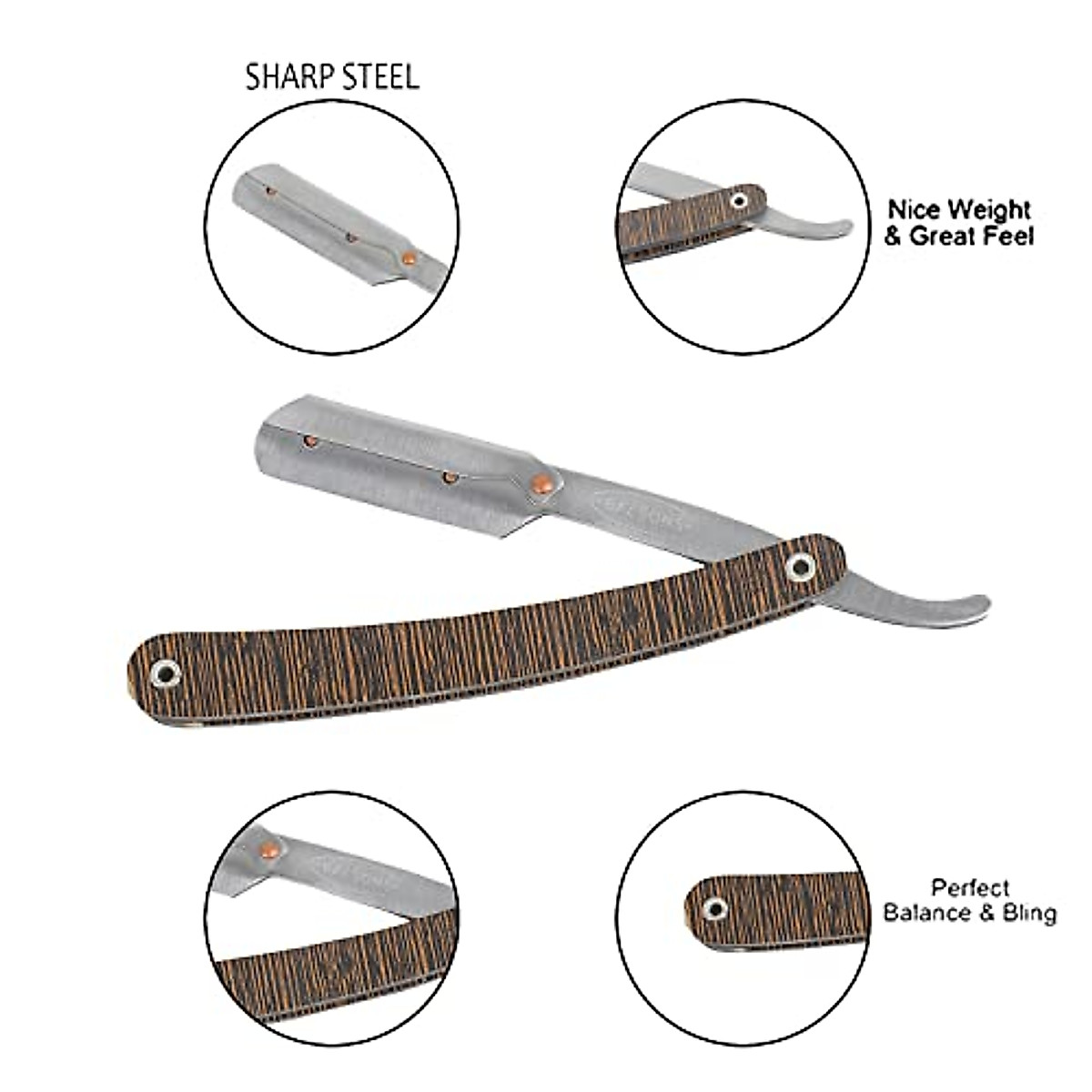 Organim care products Professional Barber's Design Wooden razor for Saloon Shaving