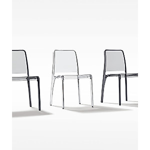 Chairs Set of 4 Extra Wide Resin Ghost Chairs with 700 LB. Weight Capacity - Clear Kitchen, Dining Room and Office Chair - Wedding Event Chair for Indoor/Outdoor Use