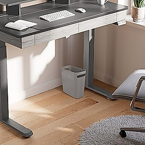 Vtopmart 4 Pack Plastic Small Trash Can, 1.5 Gallon/5.7 L Office Grey Bin with Built-in Handle, Slim Waste Basket for Bathroom, Bedroom, Home Office, Living Room, Kitchen