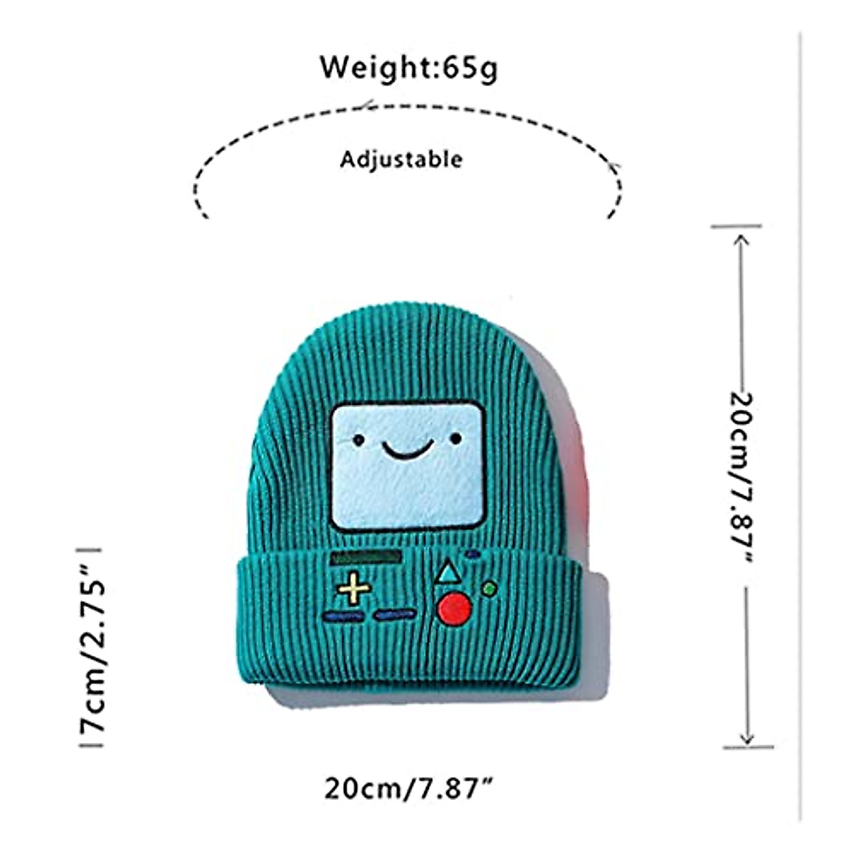 Wellcalmly Anime Beanie Unisex Knitted Hats, Cute Slouchy Warm Cap, Cartoon Winter Soft Headwear Hat for Men Women (Yellow)