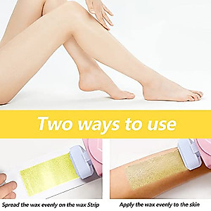 Roll on Wax,Honey Roller Waxing Kit for Women and Men,Roll on Wax Warmer Kit,Depilatory Wax Roller Kit for Sensitive Skin,Roll on Wax Cartridge Refill&Non-Woven Wax Strips for Hair Removal