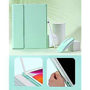 AnMengXinLing iPad Mini 6 (6th Generation) Keyboard Case with Mouse,iPad Mini 2021 Detachable Wireless Bluetooth Keyboard Pencil Holder Slim Leather Smart Cover (iPad Mini 6(8.3 inch), Purple)