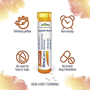 Boiron SinusCalm Pellets for Sinus Pain Relief, Runny Nose, Congestion, Sinus Pressure, Headache - 2 Count (160 pellets)