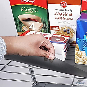 Shelf Liners for Wire Shelf System - Set of 5 in Graphite - 14 x 30 inch - Plastic Wire Shelving Shelf Mats