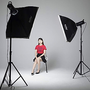 Godox 2 Pack SK400II 800Ws Photo Speedlite Studio Flash Strobe Monolight Bowens Mount Kit for Studio Shooting,Video Location and Portrait Photography with Softbox,Light Stand,Barn Door Kit,Reflector