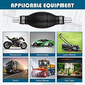 4 Pieces Black Primer Bulb Rubber Fuel Pump Transfer Vacuum Fuel Primer Bulb Marine Gas Siphon Hand Pump Outboard Fuel Line for Petrol Marine Boat Accessories (3/8 10mm)