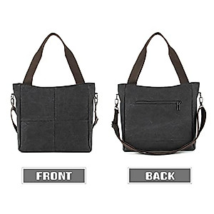 KUANG! Women's Canvas Tote Shoulder Bags Handbag Satchel Purses Small Work Travel Crossbody Bag