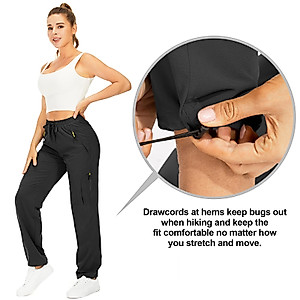 Womens Hiking Pants Quick Dry UPF 50 Travel Golf Pants lightweight Camping Work Cargo Pants Zipper Pockets