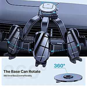 Miracase Phone Mount for Car, [Strong Suction] Universal 3 in 1 Car Phone Holder Mount for Dashboard Windshield Air Vent Compatible with iPhone 14 13 12 11 Pro Max Mini All Mobile Phones