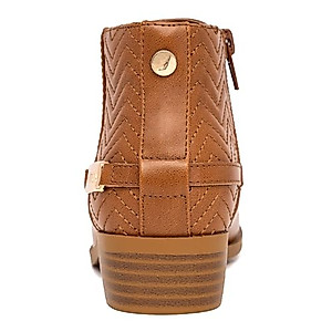 Nautica Kids Girls Ankle Bootie With Side Buckle and Zipper, Dress Boot -For Youth -Anper-Tan -13