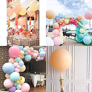 VUMSUM 36 inch Pastel Balloons for Parties 5 pcs Macaron Latex Balloons for Birthday Wedding Engagement Anniversary Christmas Festival Picnic or Any Friends & Family Party Decorations-Blush