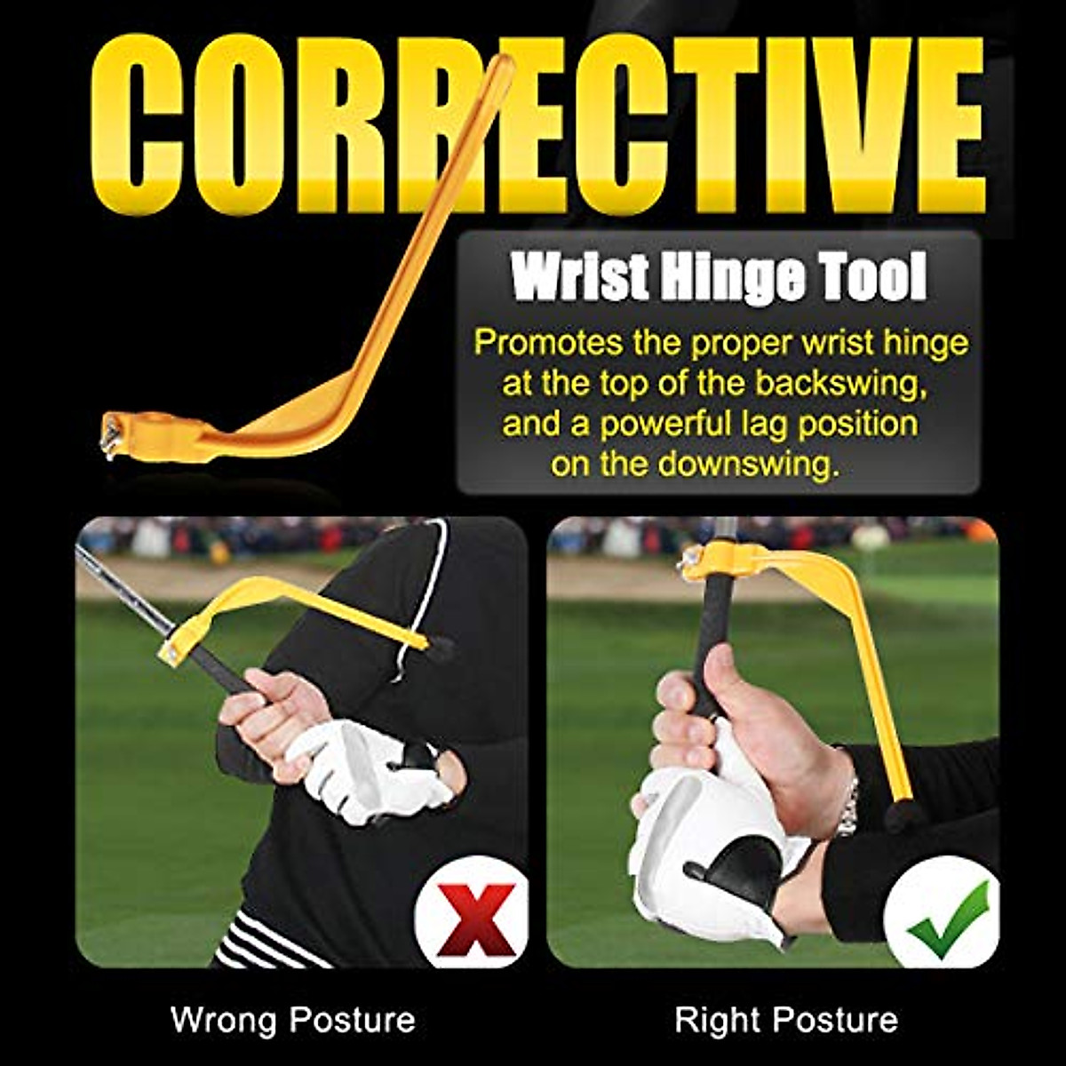 KINGTOP Golf Swing Training Aids Combo- Arm Band, Elbow Correction, Wrist Hinge Trainer, Wrist Brace Band, Leg Rod Corrector, Improve Your Golf Game to The Next Level