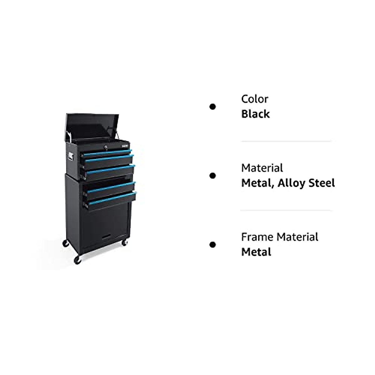 WORKPRO 24.5 Inch 5-Drawer Rolling Tool Chest with Wheels, Sliding Metal Drawer Rolling Tool Storage Cabinet, Removable Toolbox Organizer for Workshop, Garage