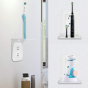 SRXING Outlet Shelf,Wall Outlet Shelf,Shelf Over Outlet,Power Shelf,Shelf Over Outlet,Outlet with Shelf,Outlet Shelves, Easy Install-Holds Up to 10 lbs, White, (1 Pack)
