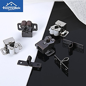 HOMOTEK 12 Pack Double Roller Cabinet Catches for Cupboard Closet,Dual Roller Cabinet Latches, Retro Cabinet Lock Cabinet Fastener, Cabinet Holder,Cabinet Clasp for Kitchen(Antique Copper)