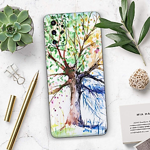 DesignSkinz Watercolor Vivid Tree Protective Vinyl Decal Wrap Skin Cover Compatible with The Samsung Galaxy S20 (Screen Trim & Back Glass Skin)