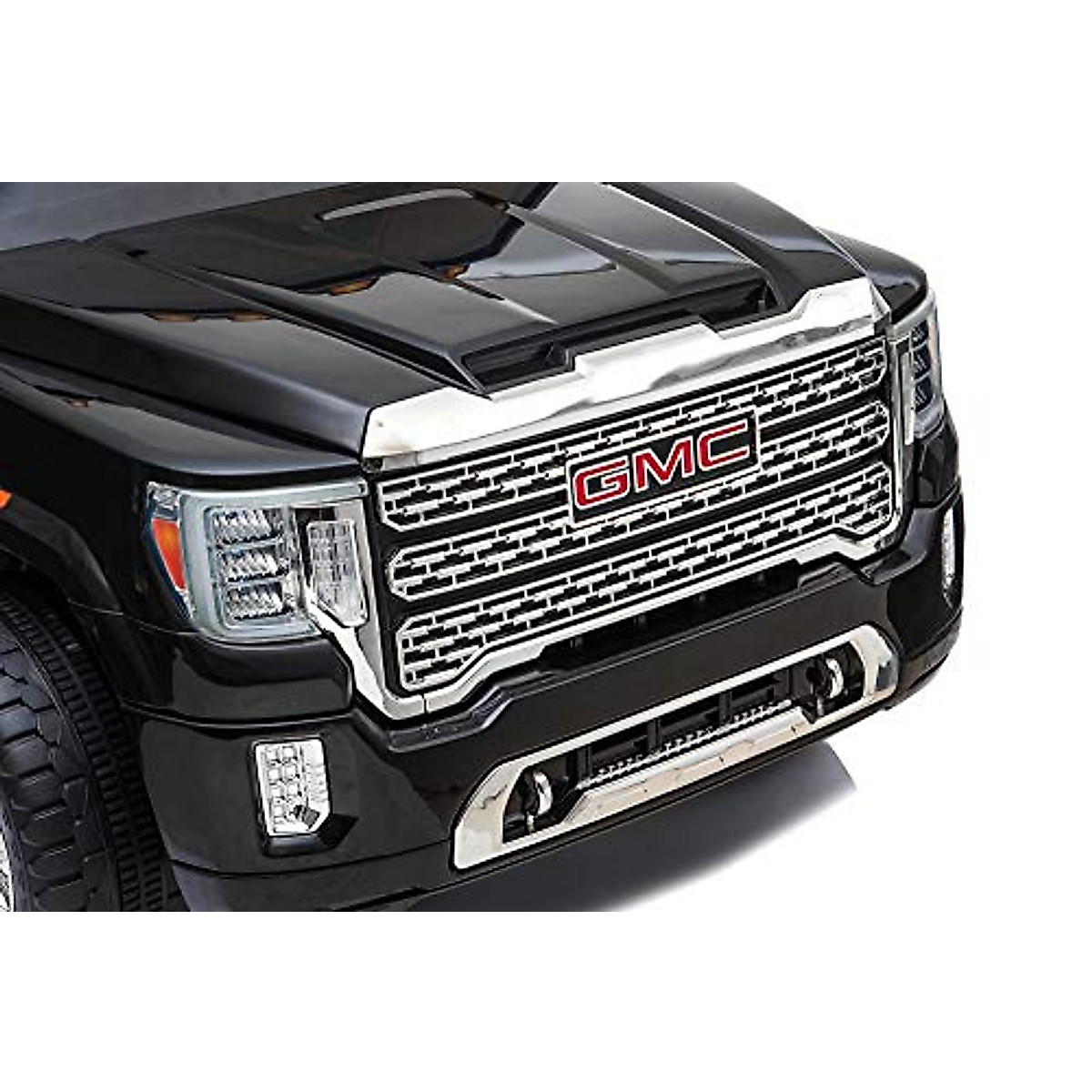 DAKOTT GMC Sierra Denali HD Two Seater 12 Volt Ride-On Truck w/ 2.4G Remote Control, LED Lights, Horn, Music, MP3/USB, Storage Box, Spring Suspension, Electric Vehicle for Kids .