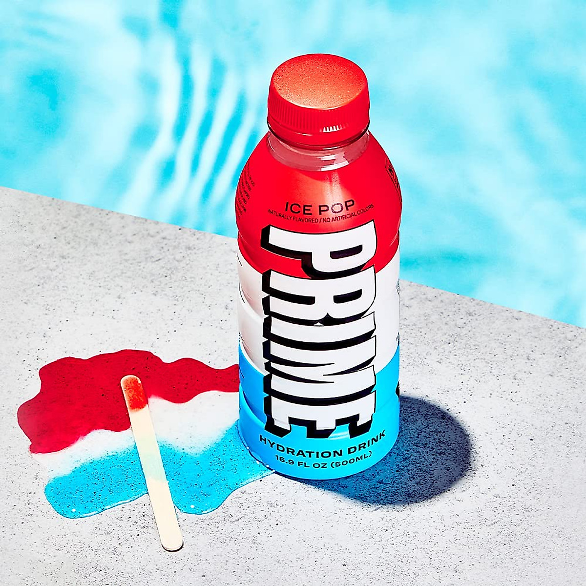PRIME Hydration ICE POP | Sports Drinks | Electrolyte Enhanced for Ultimate Hydration | 250mg BCAAs | B Vitamins | Antioxidants | 2g Of Sugar | 16.9 Fluid Ounce | 12 Pack