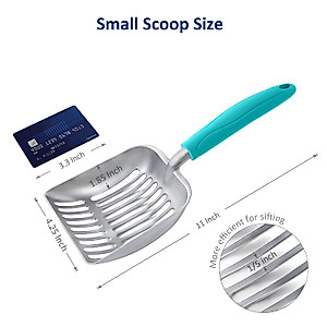 WePet Cat Litter Scoop, Aluminum Alloy Sifter, Kitty Metal Scooper, Deep Shovel, Long Handle, Poop Sifting, Kitten Pooper Lifter, Durable, Heavy Duty, for Litter Box