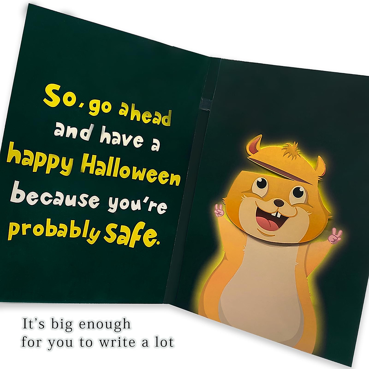 DTESL Happy Halloween Card Funny, Sound and Shaking Head Motion Cartoon Humor with Envelope - you're Probably Safe