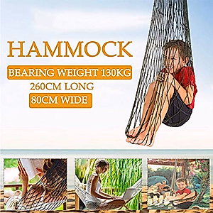 Upgraded Hanging Hammock Mesh Swing Seat, Portable Garden Outdoor Hammock, Fun Rope Pod Chair for Camping, Travel, Hiking and Backyard Relaxation, Easy to Hang and Comfortable, Fit Kids, Teens, Adults