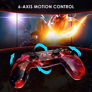 Wireless Controller for PS4, Controller for Sony PlayStation 4, Double Shock 6-Axis Motion Sensor, Sensitive Touch Pad, Built-in Speaker & Stereo Headphone Jack, Compatible with PlayStation 4/Pro/Slim