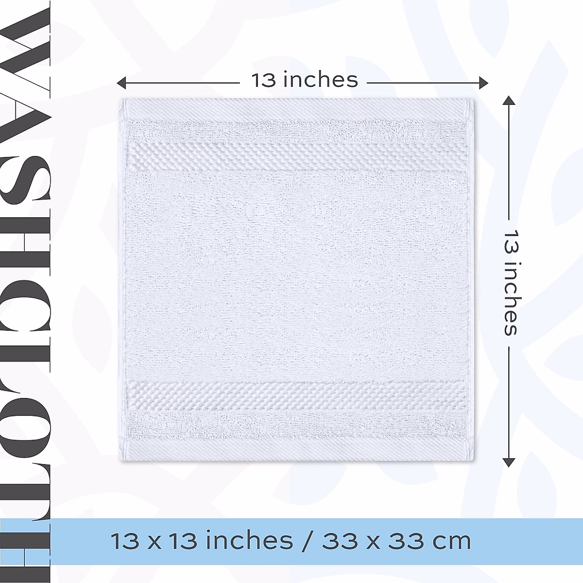 White Classic 8-Piece White Towel Set [2 Bath Towels, 2 Hand Towels, 4 Washcloths] and 12 Luxury White Washcloths 13 x 13 | Cotton, Highly Absorbent and Quick Dry for Hotels, Spa and Bathroom