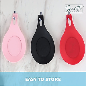 Round Silicone Spoon Rest & 4oz Glass Salt and Pepper Shaker Set (Pink)