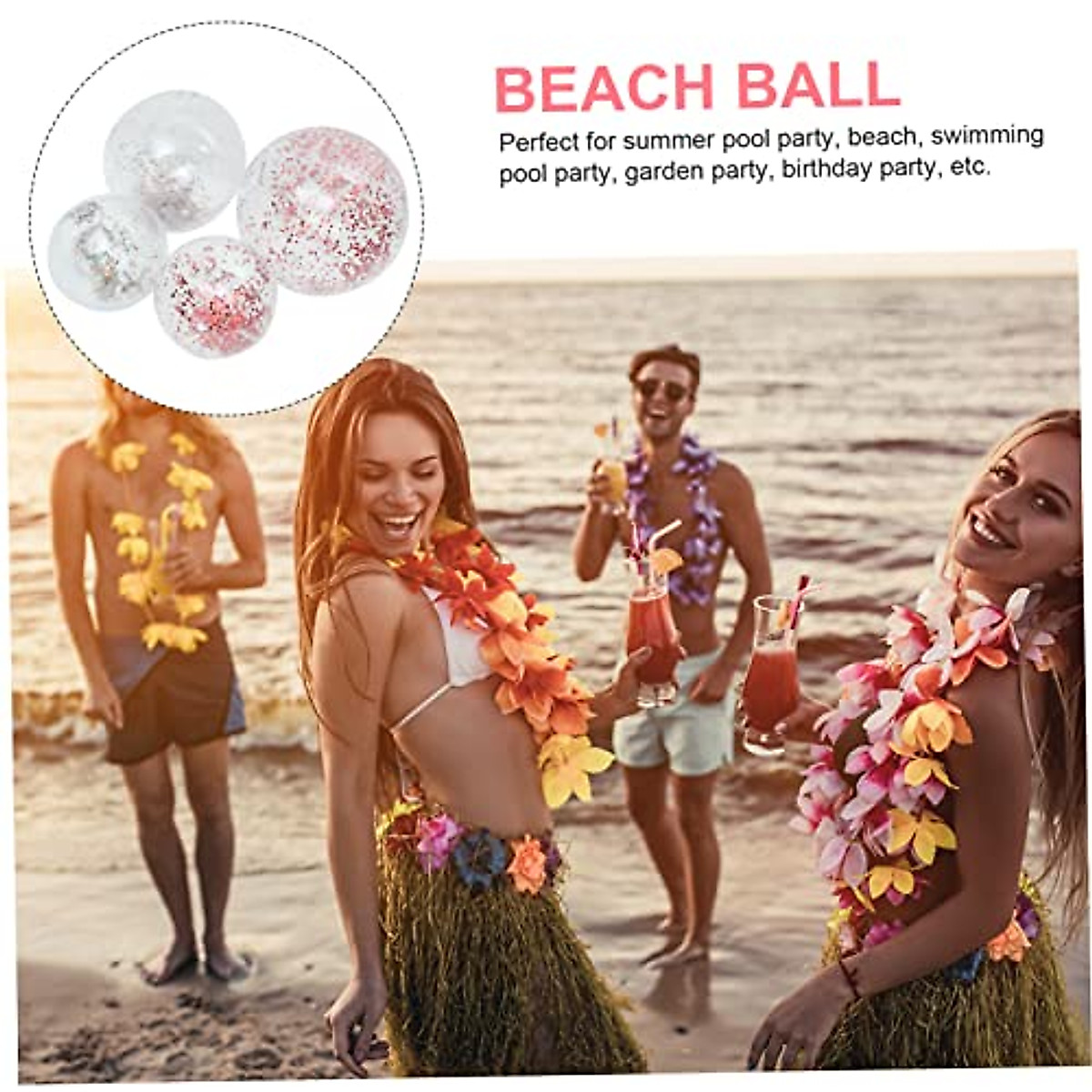 BESTOYARD 1 Set Inflatable Beach Ball Pool Ball Beach Pool Toys Ball inflator Summer Toys Beach Balls in Bulk Beach Toy Inflatable Glitter Ball Water Inflatable Ball Funny Beach Ball