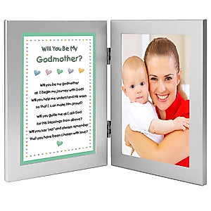 Poetry Gifts Will You Be My Godmother Keepsake Frame, Add Godchild 4x6 Inch Photo
