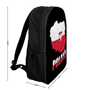 Poland Map Flag Casual Backpack Fashion Shoulder Bags Adjustable Daypack for Work Travel Study