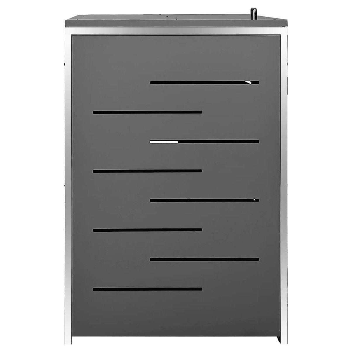 vidaXL Quadruple Wheelie Bin Shed 108.9"x30.5"x45.5" Stainless Steel