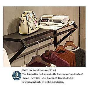 Metal Wall-mounted Floating Shelves, Industrial Pipe Commercial Clothing Display Rack Combination Shelves, Heavy Retail Store Clothing Racks,Clothes Rails for Laundry and Clothing Stores