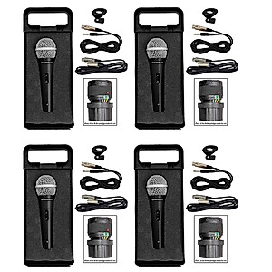Rockville 4 RMC-XLR Dynamic Cardioid Professional Metal Microphones W/XLR Cable