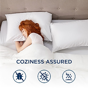 Bedsure Pillow Protectors, Waterproof Polyester Pillow Protectors with Zipper Standard Size,Set of 2, 20" x 26"