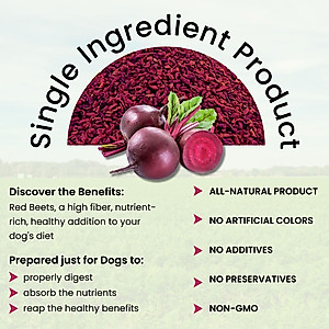 Olewo Original Red Beets for Dogs – Natural Anti Itch for Dogs, Dog Food Topper, Immune, Cleansing, Skin & Coat Support, Dehydrated Whole Food Dog Multivitamin, Fiber for Dogs, 1 lb