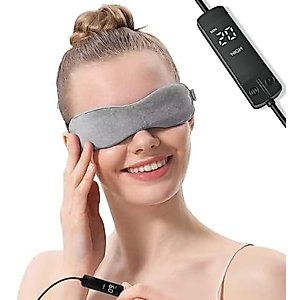 Aroma Season Heated Eye Mask, Warm Eye Compress for Dry Eyes Stye MGD and Blepharitis, Moist Heat Treatment to Unclog Lacrimal Glands (Light Gray)