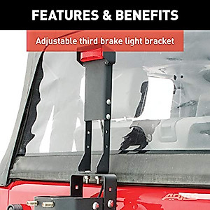 ARIES 2563000 Jeep Wrangler JK Heavy-Duty Adjustable Rear Door Spare Tire Carrier for Up to 37-Inch Wheels