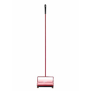 Fuller Brush 17052 Electrostatic Carpet & Floor Sweeper - 9" Cleaning Path - Lightweight - Ideal for Crumby Messes - Works On Carpets & Hard Floor Surfaces Red