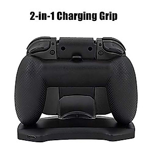Charging Grip with 1000mAh Battery, 2-in-1Comfort Grip for Joycon Controller,Portable Charger Dock Game Console Charging Station,High Speed Charge