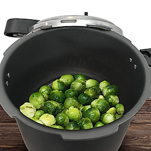 Granite Ware Pressure Canner and Cooker/Steamer, 7 Pint Jars or 8 Half-Pint Jars, 12-Quart, Black