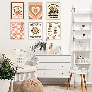 Jake Meets Kate Preppy Room Decor Aesthetic, Retro posters, Wall Decor for Teen girls bedroom, Inspirational Prints, Positive Quotes, Apartment, Dorm, Indie that girl, Unframed, Pack of 6, 8x10 Inches